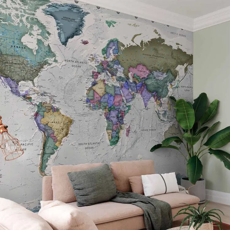 Mapa Mundial Com Paises Rotulados Em Ingles