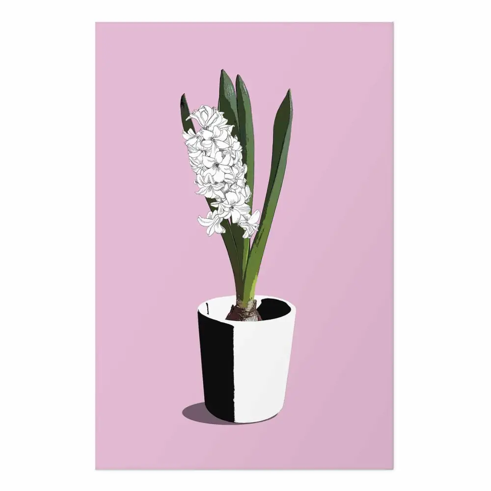 Poster decorativo Delicadeza Floral - planta em um vaso em um fundo ...