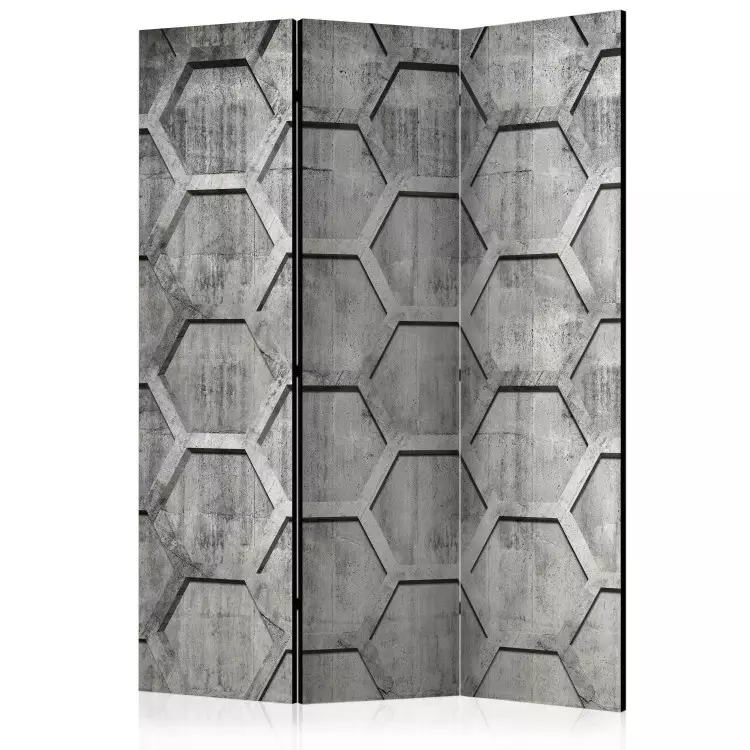 Biombo decorativo Cubos de Platina - padrão geométrico cinza em ...