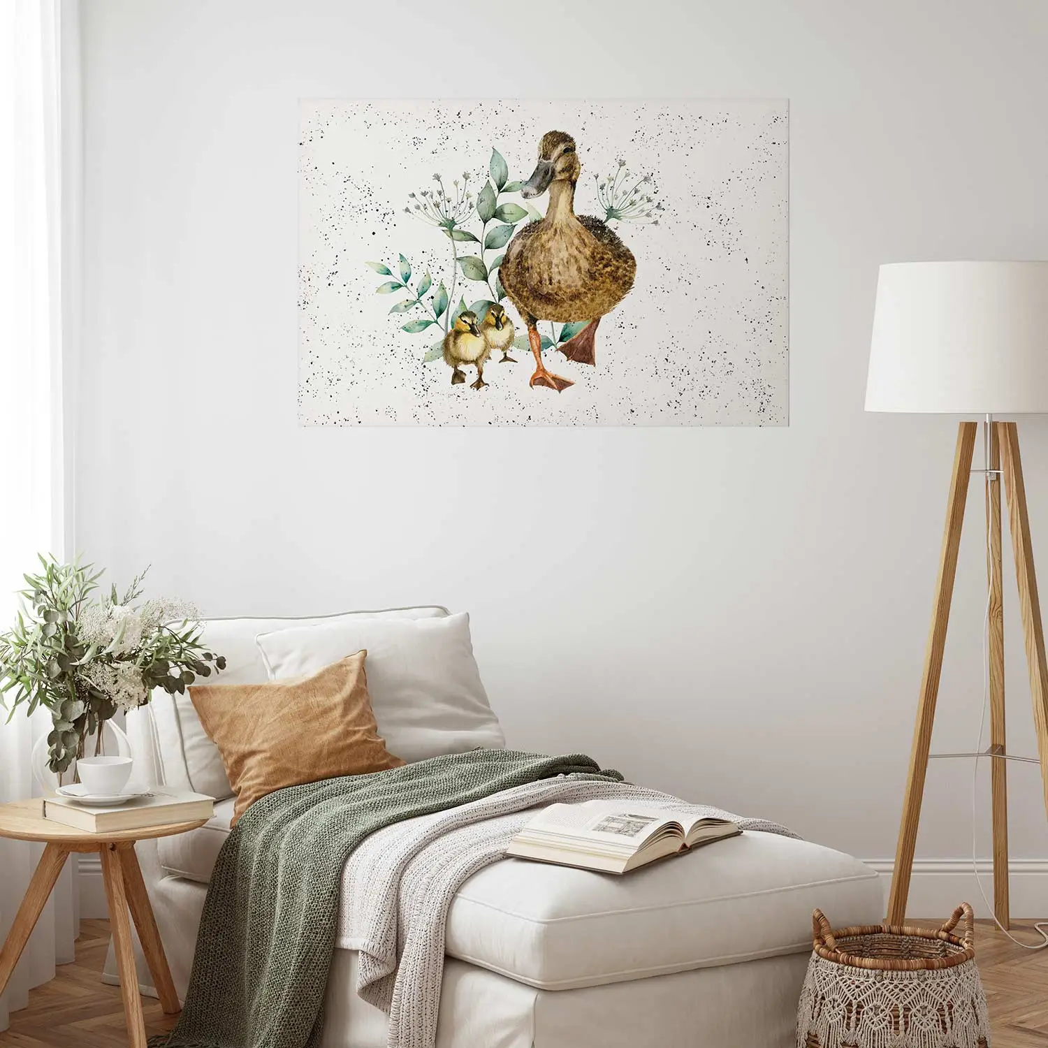 Poster decorativo Família de patos - animais e plantas pintados de ...