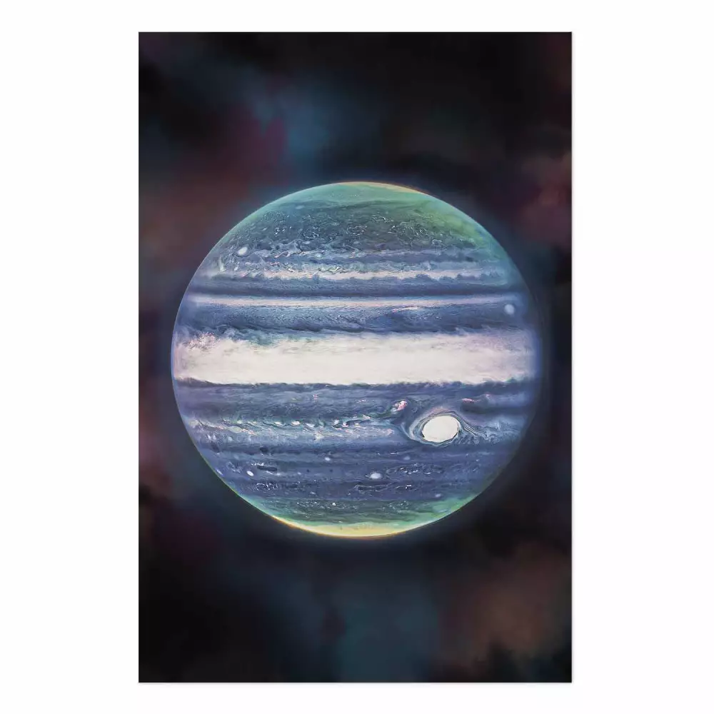 Cartaz Júpiter, o planeta - grande plano de Júpiter no espaço e das ...