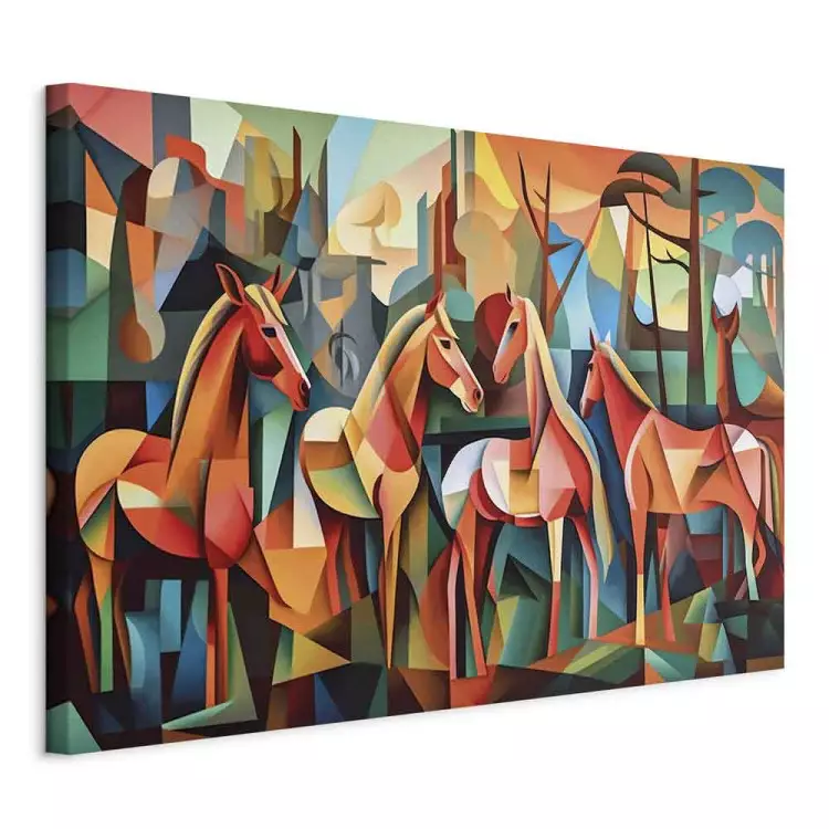 Pintura Cubist Horses - A Geometric Composition Inspired by Picasso’s ...