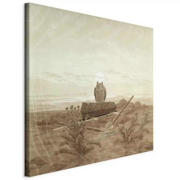 Pintura Caspar David Friedrich - Landscape with Grave, Coffin and Owl ...