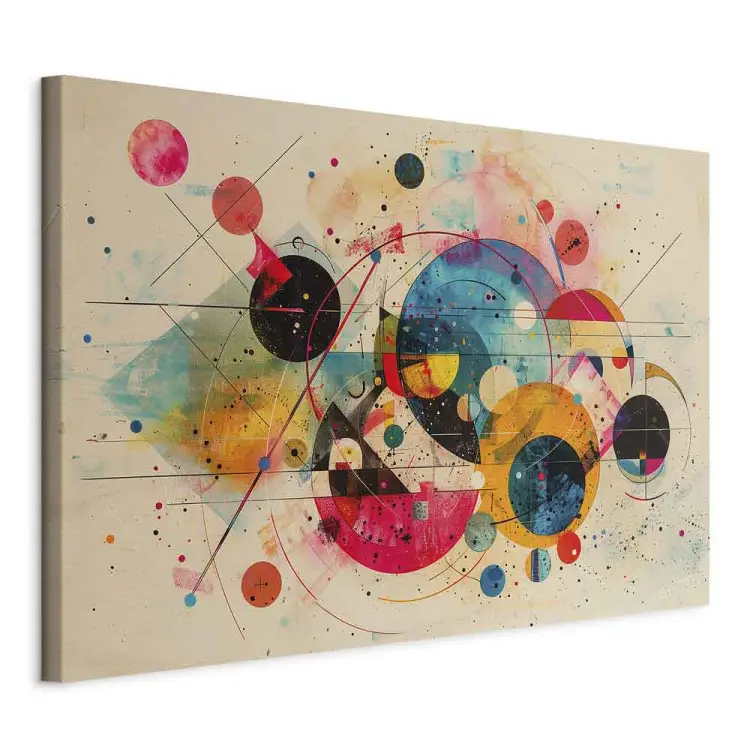 Pintura Abstração cósmica - círculos e formas coloridas ao estilo de ...