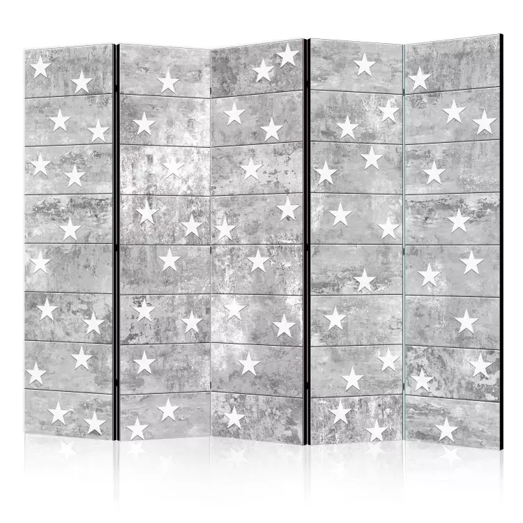 Biombo Estrelas no Concreto II - estrelas brancas em uma textura de ...